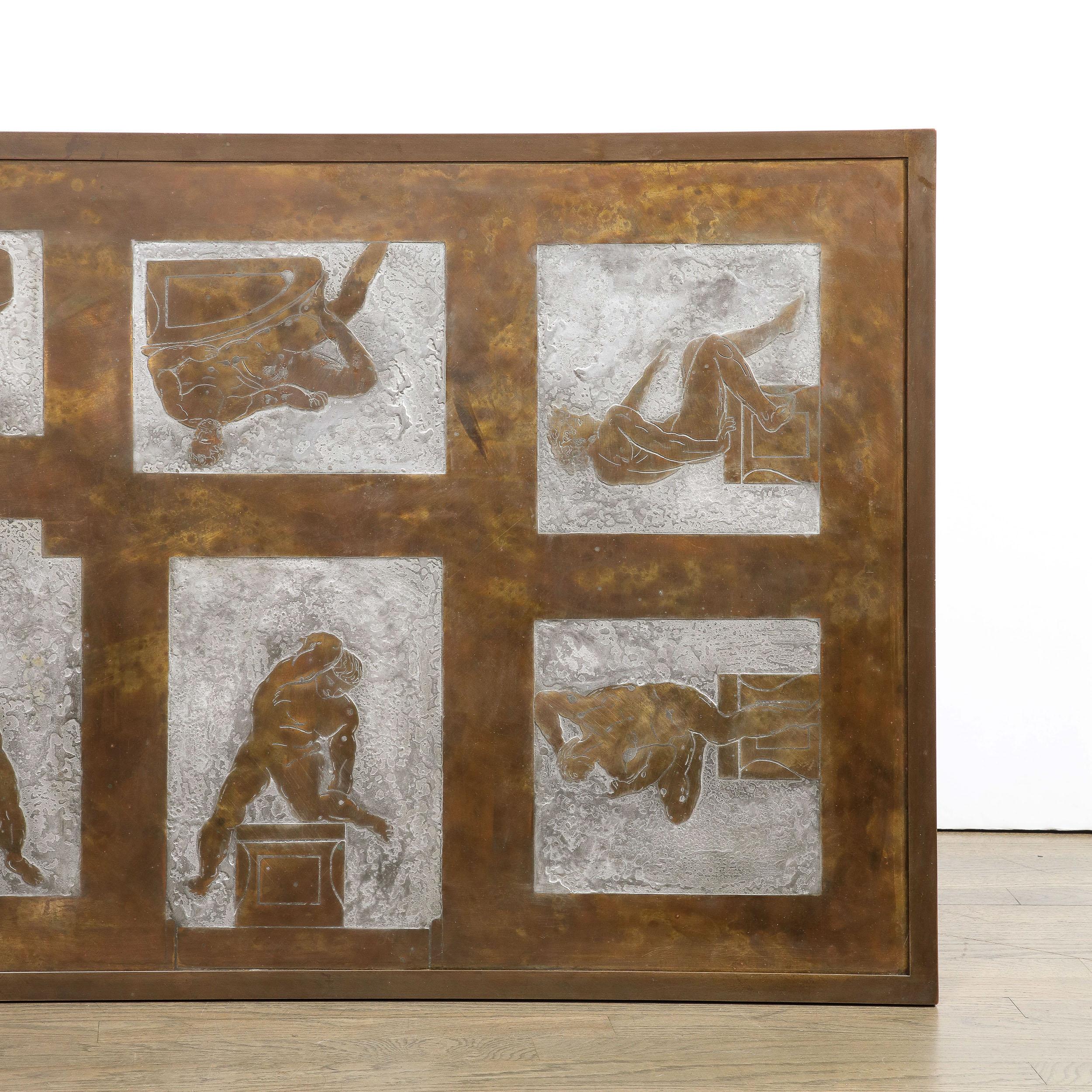 "Medici" Cocktail Table in Patinated Bronze and Silver by Philip and ...