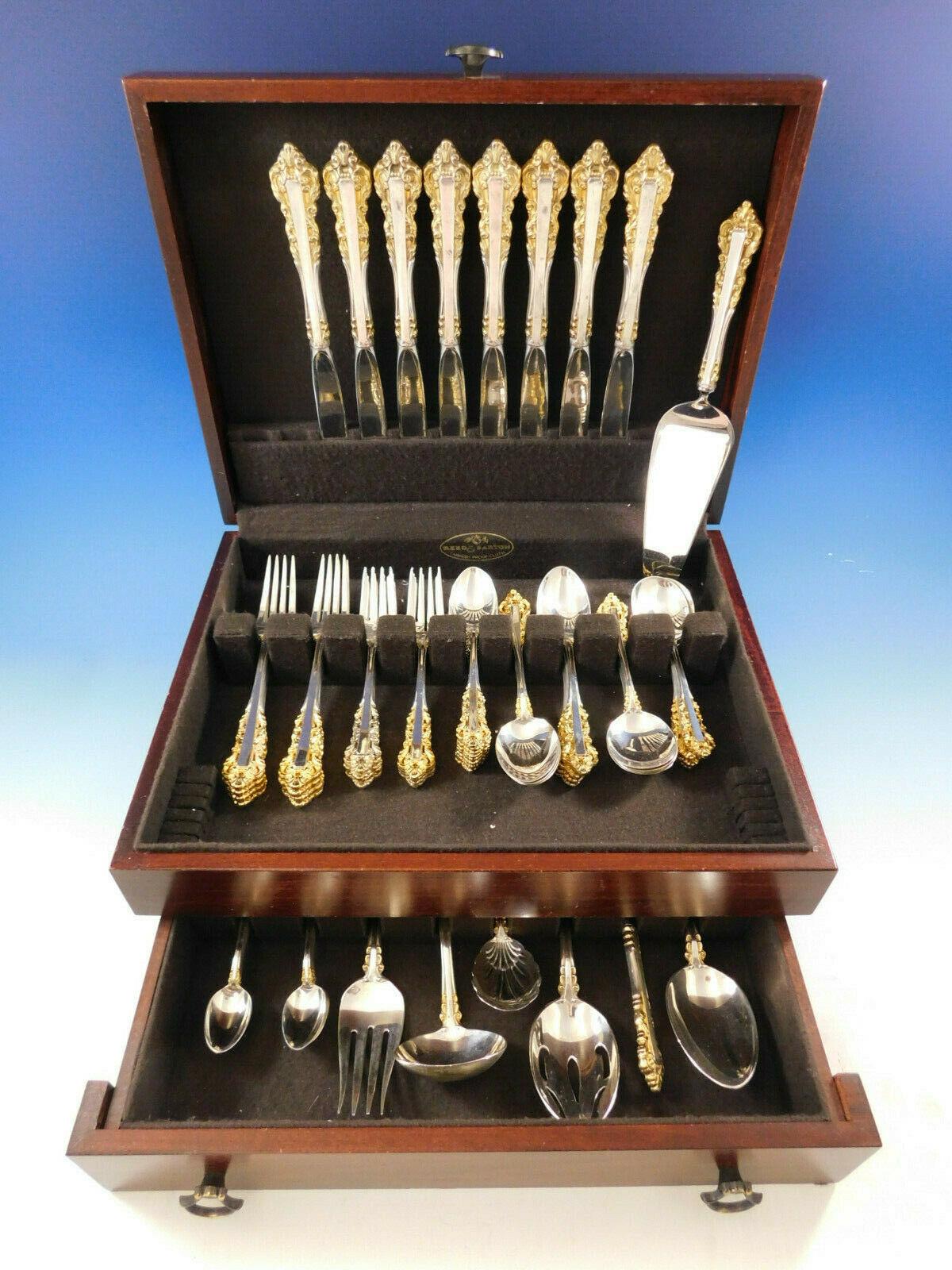Medici Golden by Gorham Sterling Silver Flatware Set 8 Service 63 ...