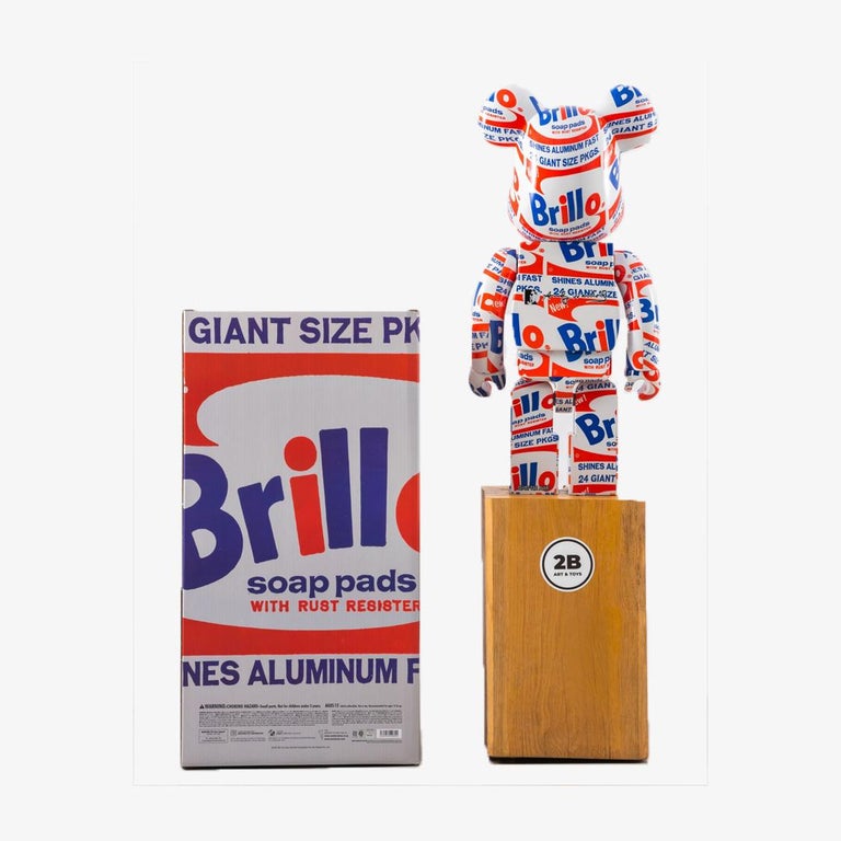 Medicom Toy - BEARBRICK 1000% Andy Warhol Brillo For Sale at 1stDibs