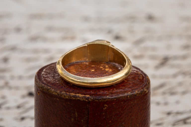 Medieval 14th-15th Century Gold and Sapphire Engraved Amuletic Stirrup ...