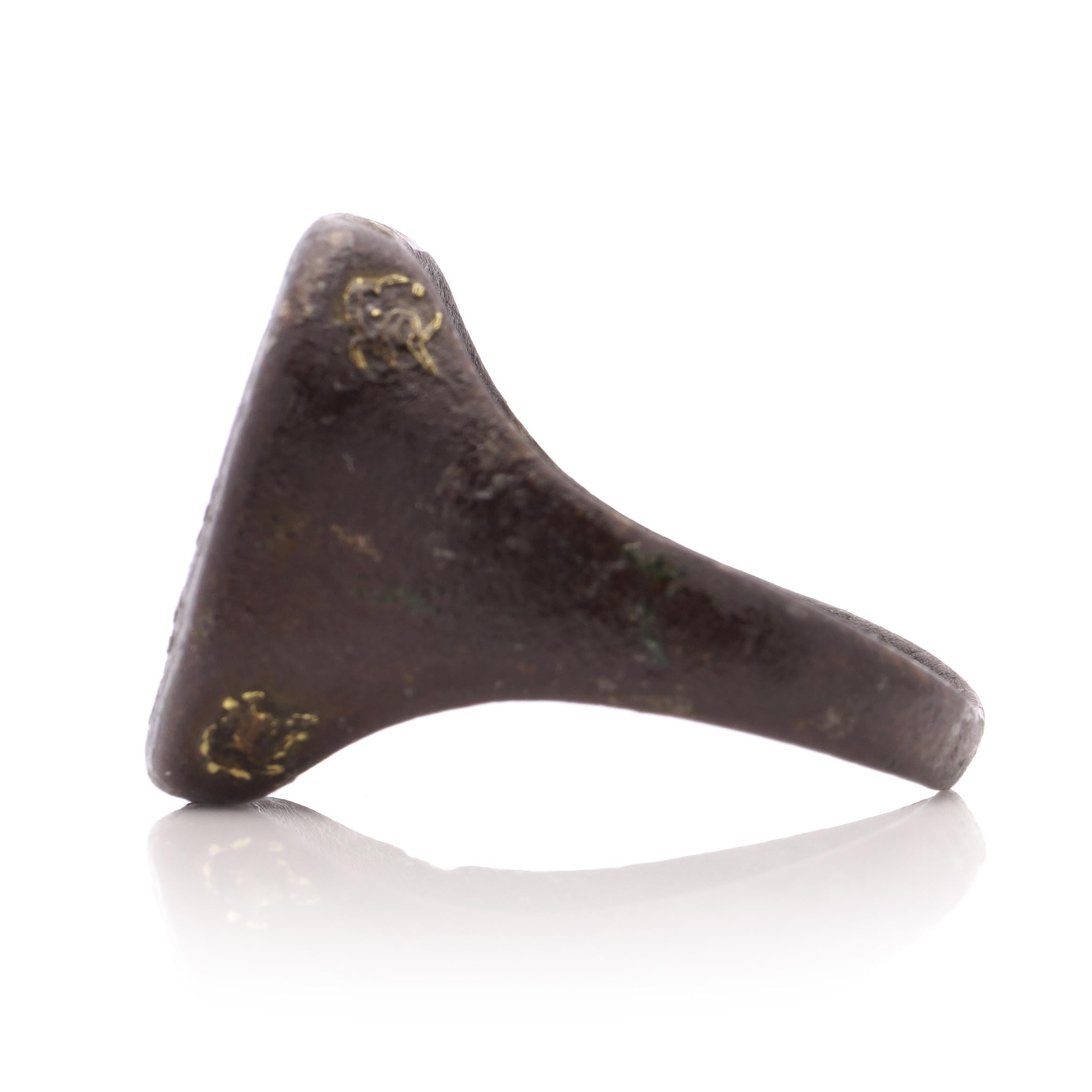 18th century 15kt. gold plated on copper signet ring For Sale at 1stDibs