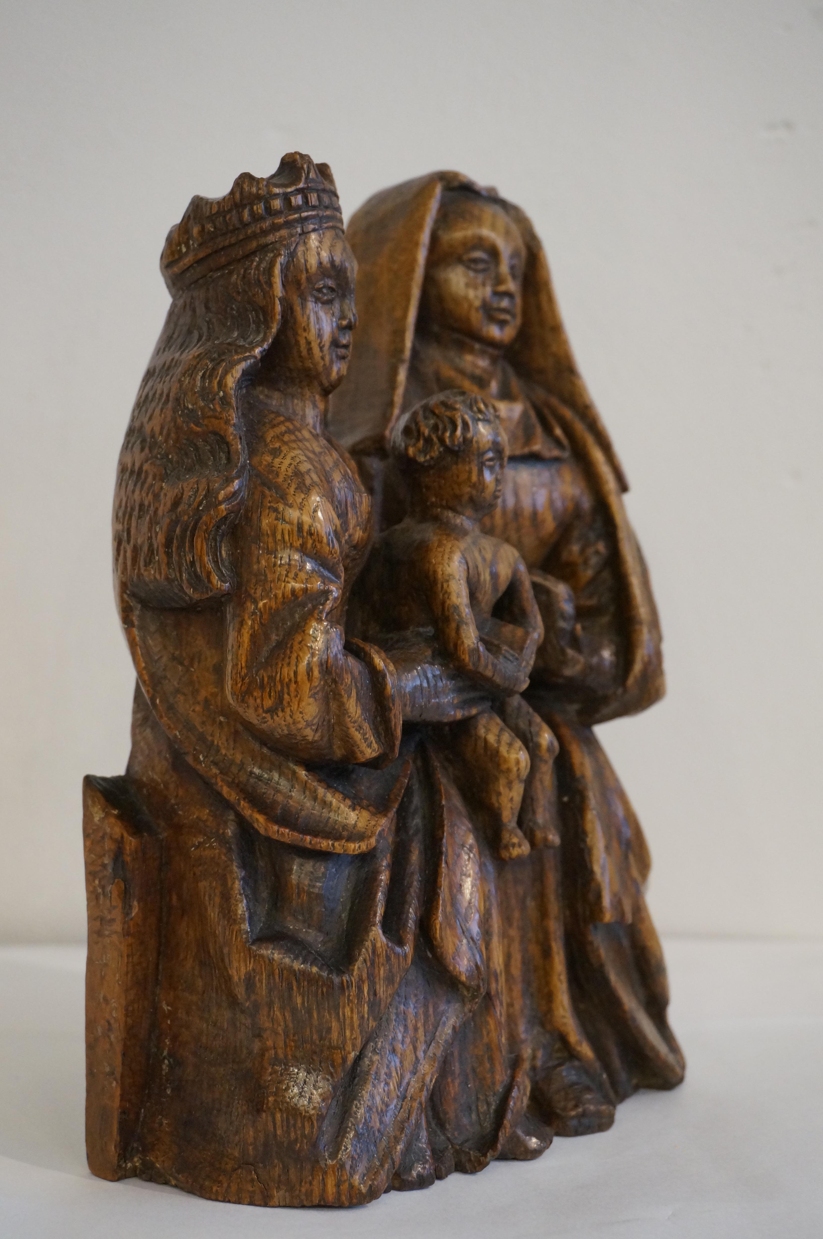 Medieval Anna Selbdritt sculpture group, St Anne, Virgin Mary, Christ ...