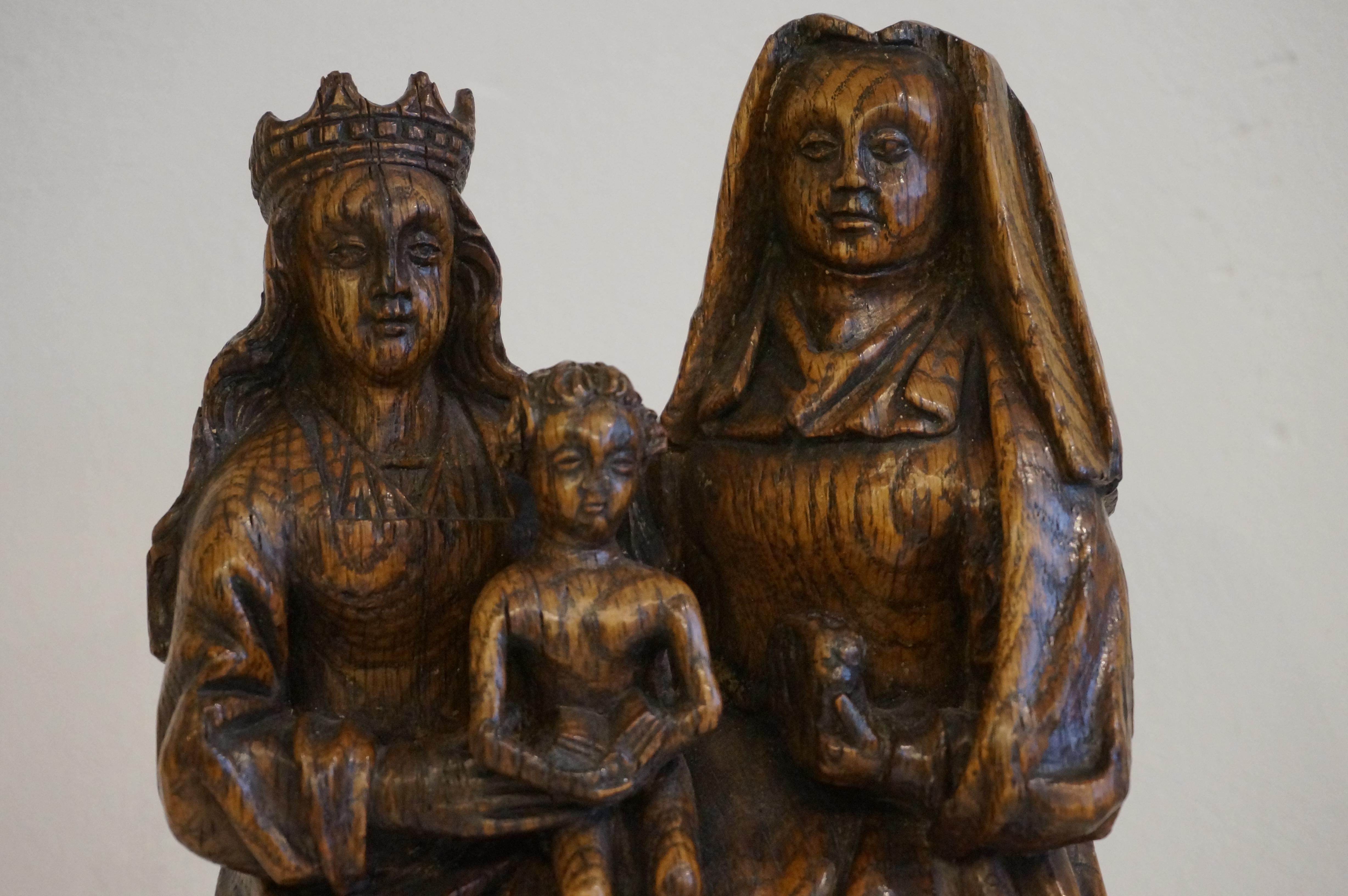 Medieval Anna Selbdritt sculpture group, St Anne, Virgin Mary, Christ ...