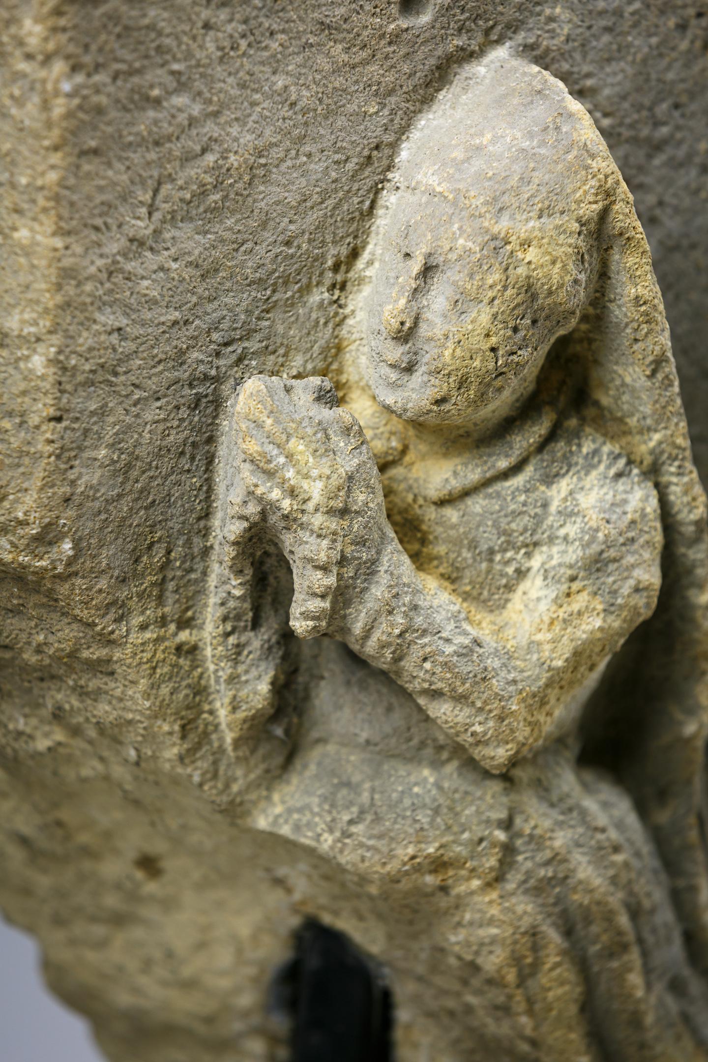 Medieval Carved Stone Fragment of Mary Magdalene at 1stDibs
