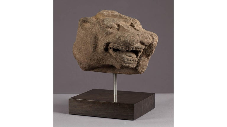 Medieval Gritstone Head of a Leopard, Staffordshire, circa 1450-1460 ...