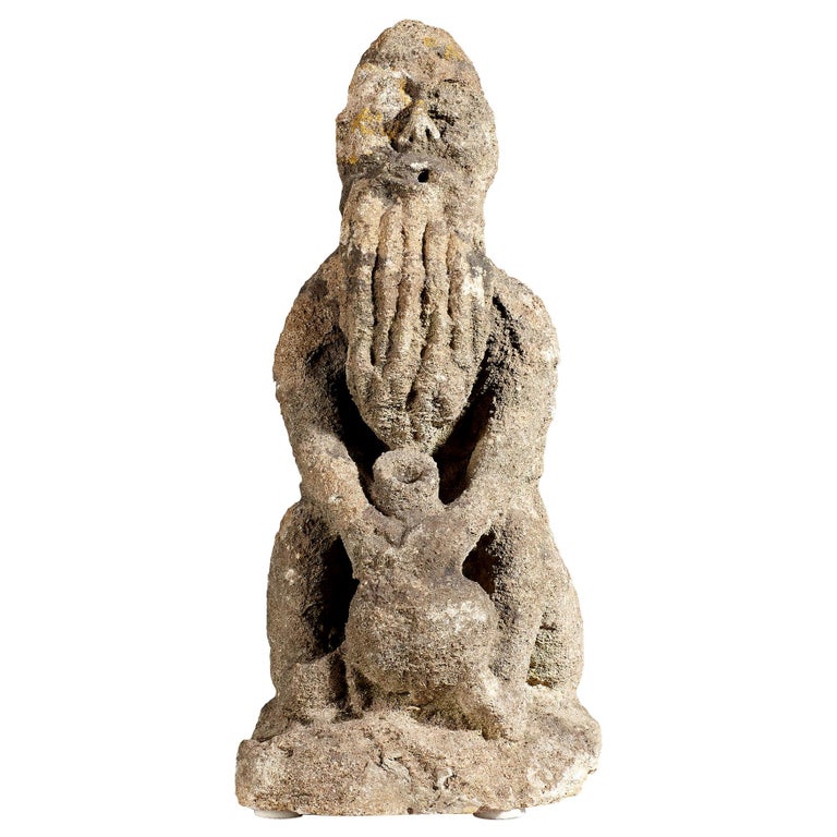 Medieval Limestone Drinking Man, English, circa 1400-1450 For Sale at ...