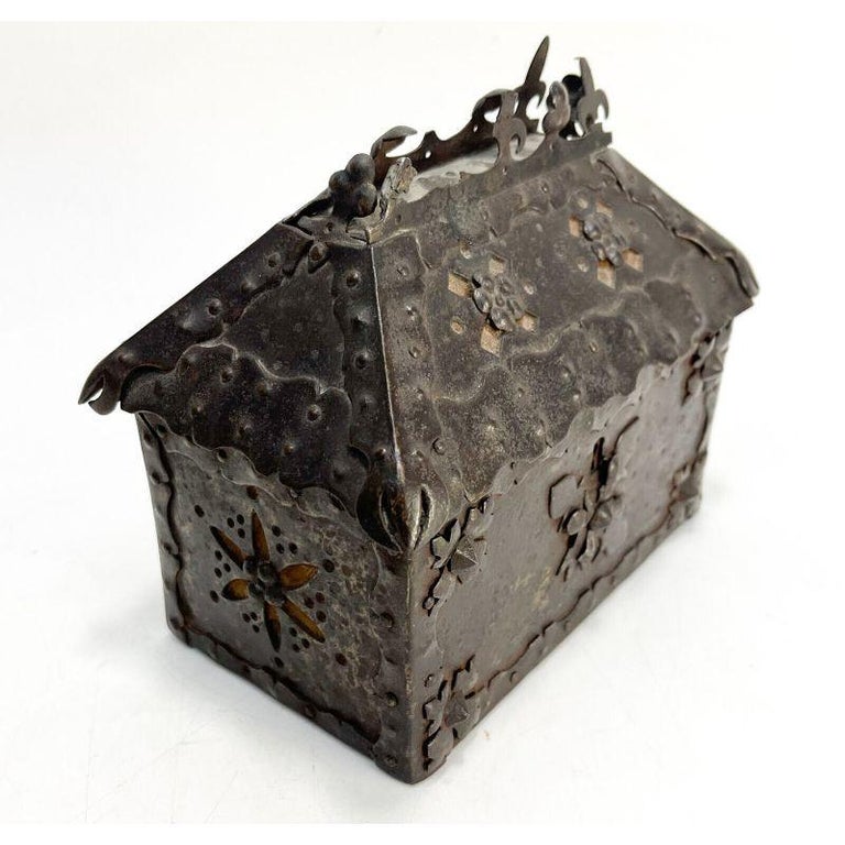 Medieval Patinated Iron-Mounted Oak Casket, 15th Century For Sale at ...