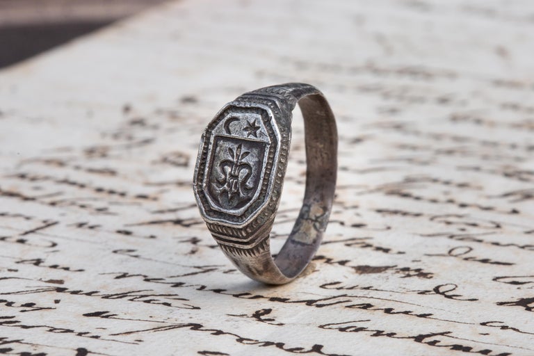 Medieval Silver Heraldic Coat of Arms Intaglio Signet Ring, 14th ...