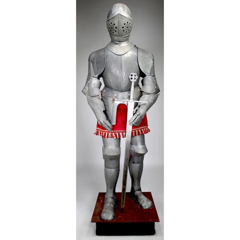 Medieval Style Full-Body Size Embossed Metal Suit of Armor or Armour ...
