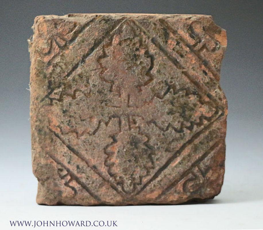 Medieval Tile Relief Type with Oak Leaves 14th Century England For Sale ...
