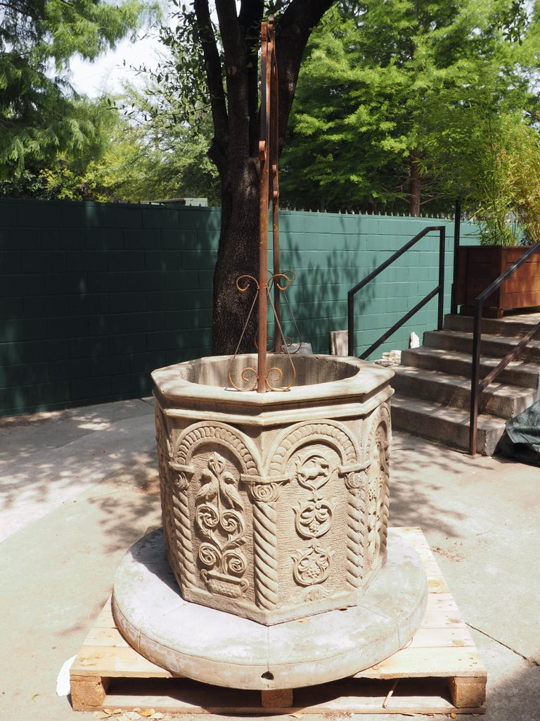 Medieval Veneto-Byzantine Style Cast Well Head with Iron Overthrow at ...