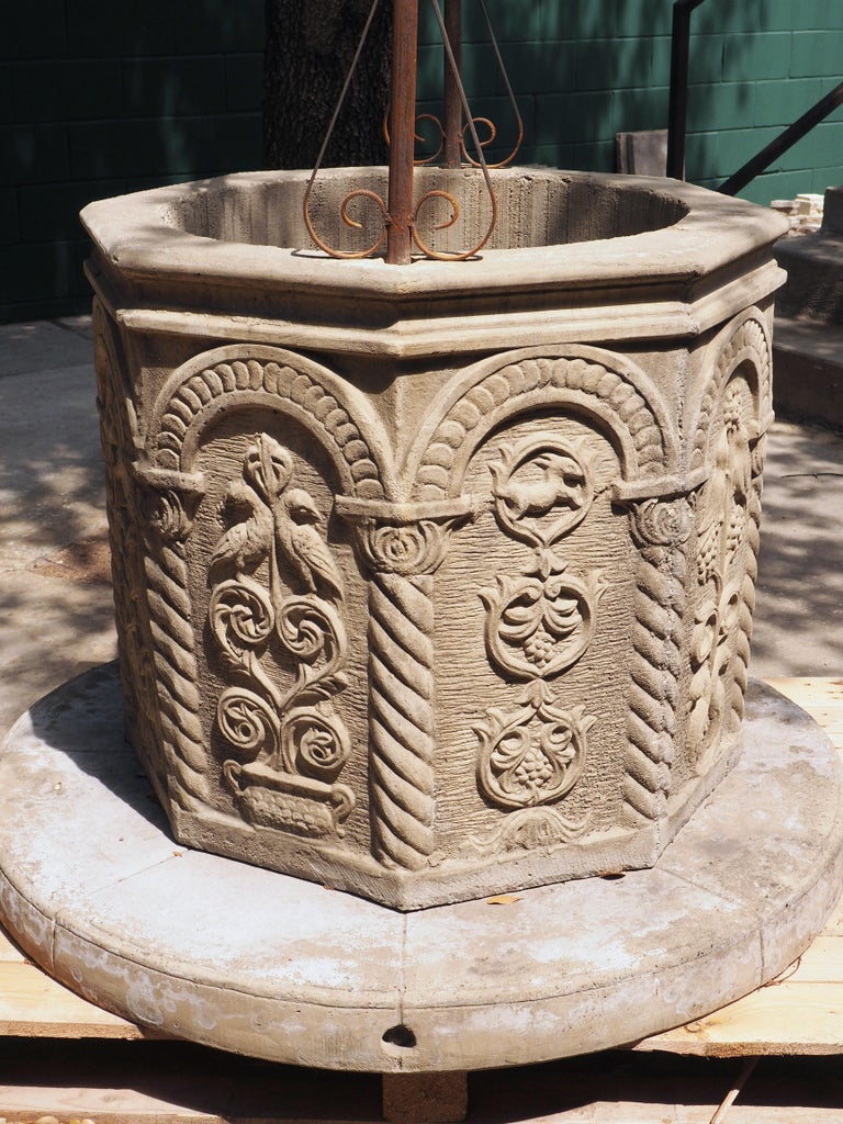 Medieval Veneto-Byzantine Style Cast Well Head with Iron Overthrow at ...