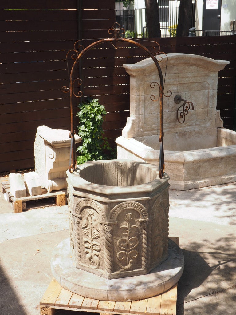 Medieval Veneto-Byzantine Style Cast Well Head with Iron Overthrow at ...