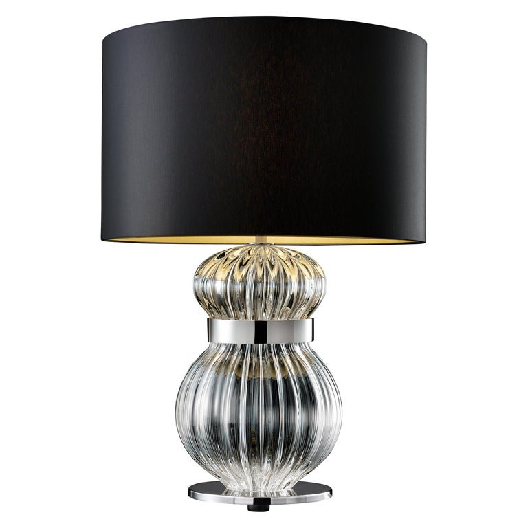 Customizable Medina 5686 Table Lamp in Glass with Black/Gold Shade by ...