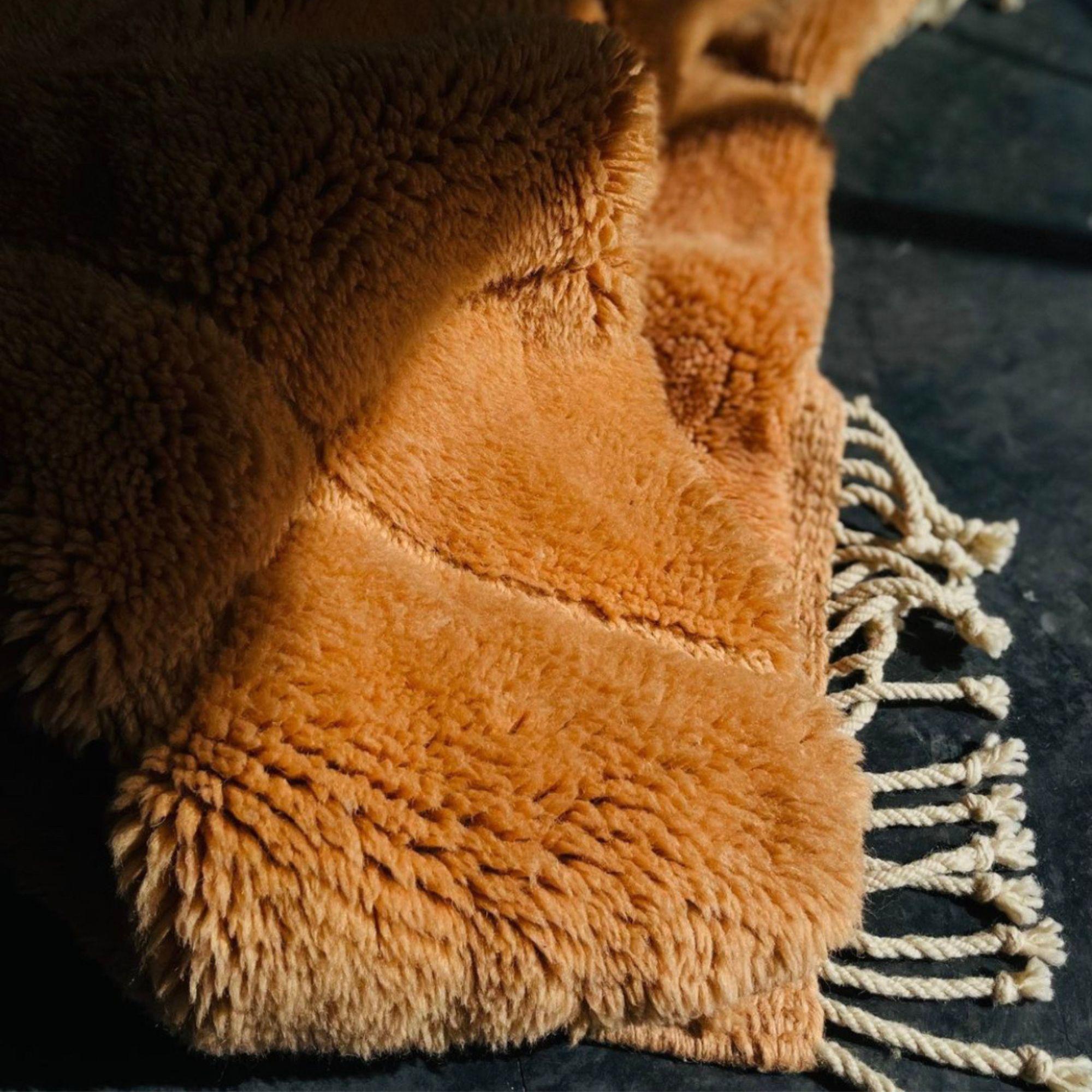 Medina Magic Moroccan Rug Handwoven Camel Brown Berber Rug with Tribal ...