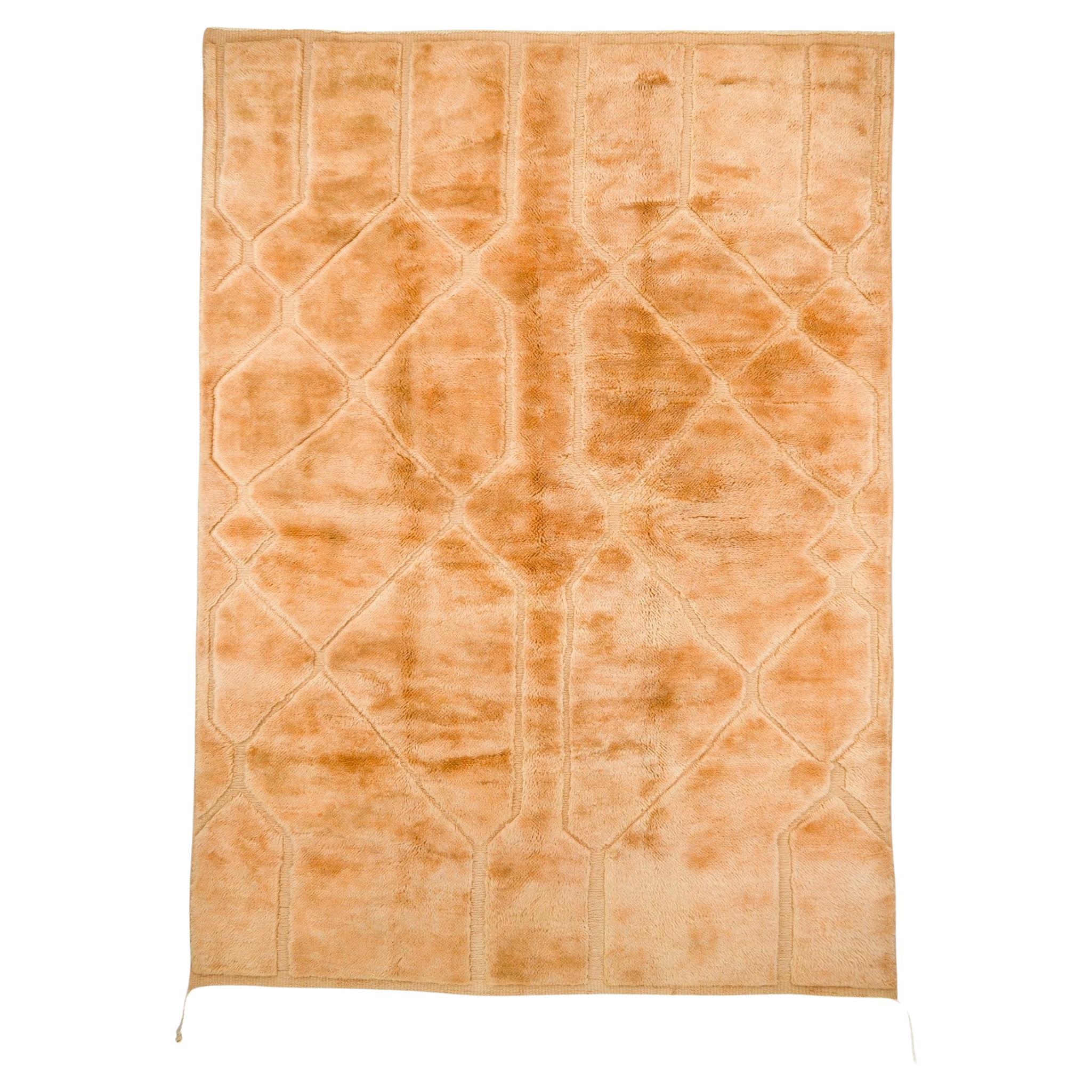 Medina Magic Moroccan Rug Handwoven Camel Brown Berber Rug with Tribal ...