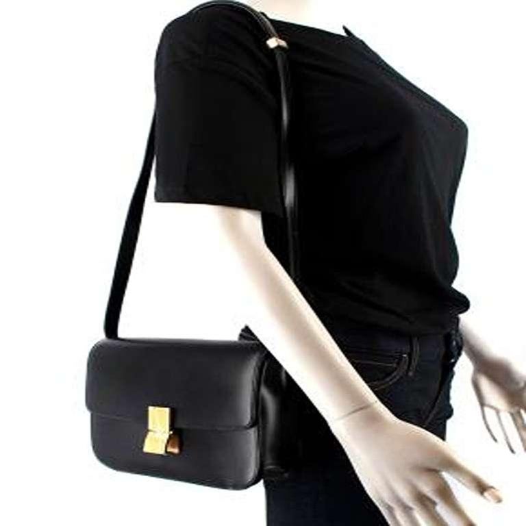 Medium Black Leather Classic Box Bag For Sale at 1stDibs