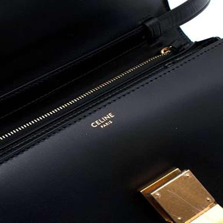 Medium Black Leather Classic Box Bag For Sale at 1stDibs