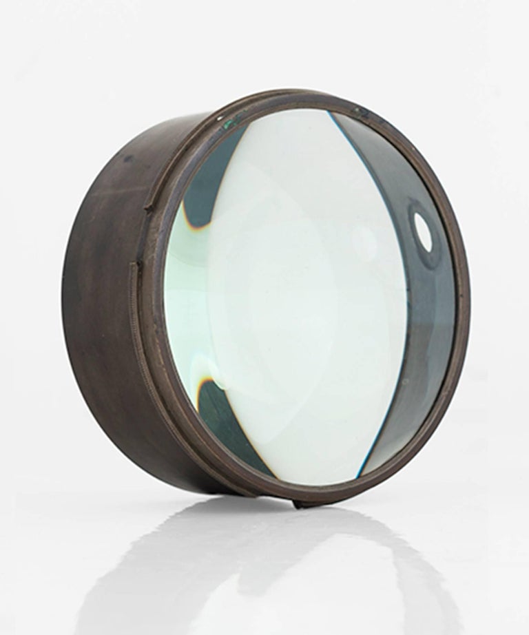 Medium Brass Magnifying Glass Lens, circa 1910 For Sale at 1stdibs