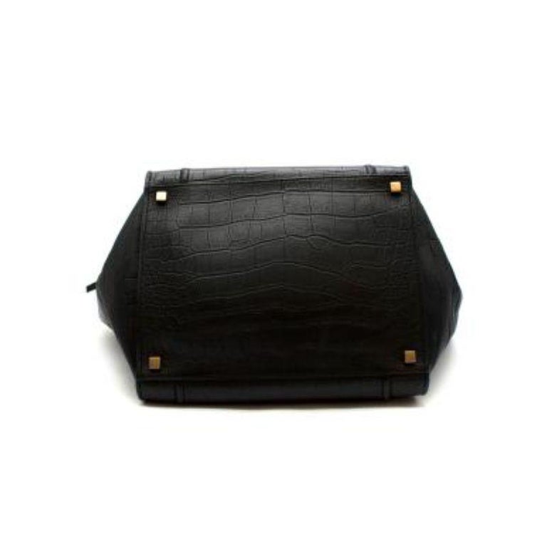 Medium Croc Embossed Phantom Luggage Tote For Sale at 1stDibs