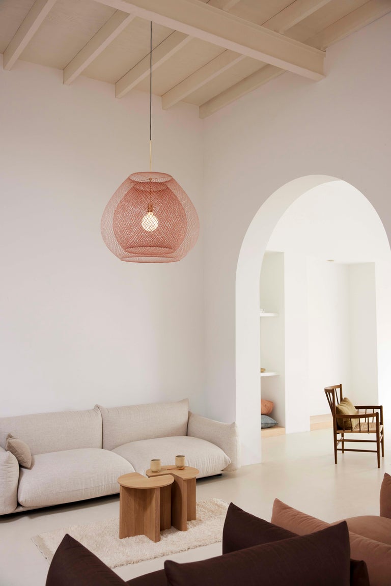 Medium Dark Pink Moon Twilight Single Pendant Lamp by Atelier Robotiq ...