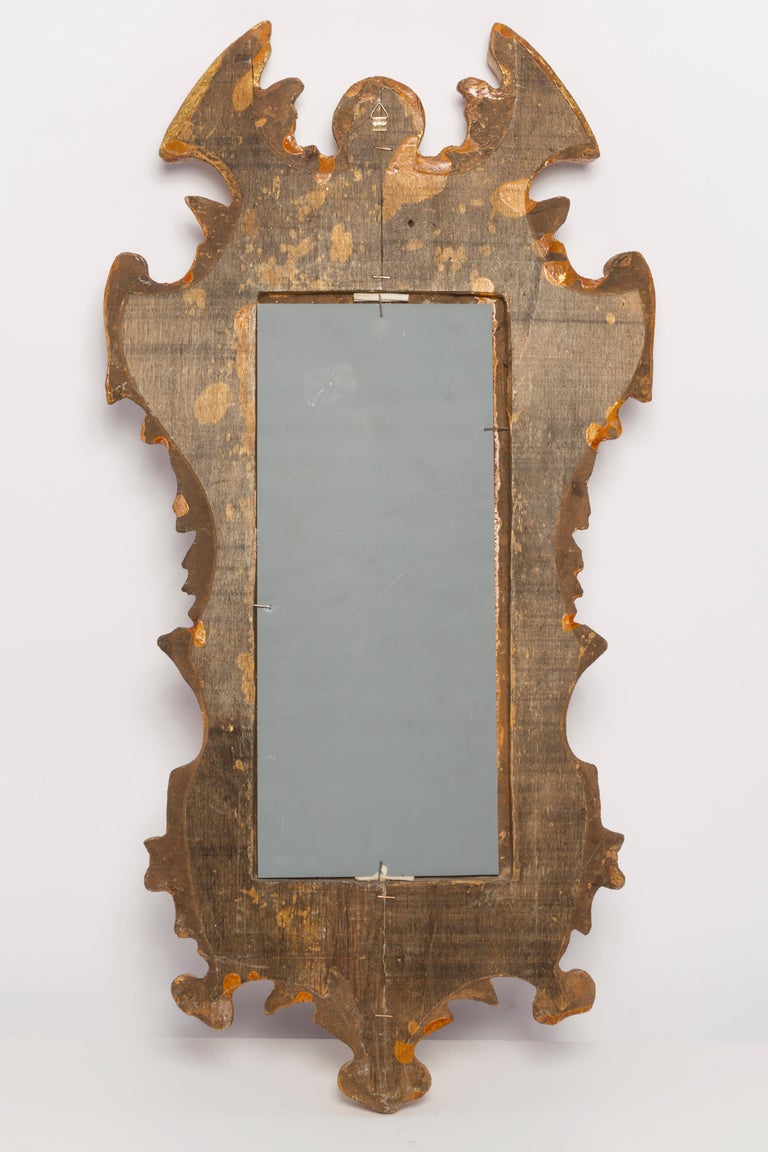 Medium Decorative Gold Wood Original Glass Mirror, Angel and Flowers ...