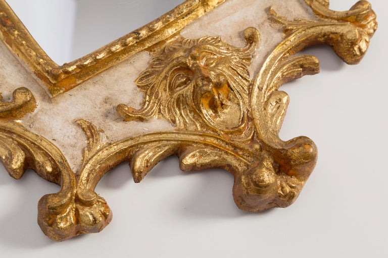 Medium Decorative Gold Wood Original Glass Mirror, Angel and Flowers ...