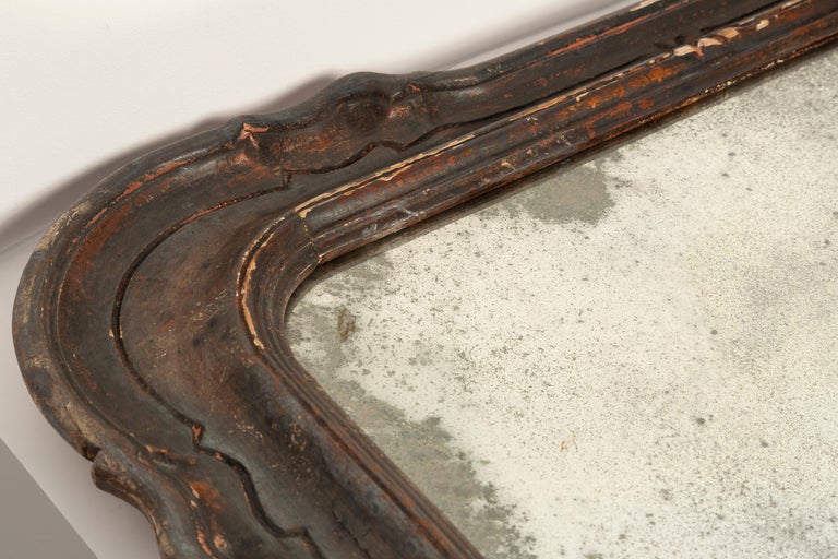 Medium Decorative Gold Wood Original Glass Patina Mirror, Italy, 1960s ...