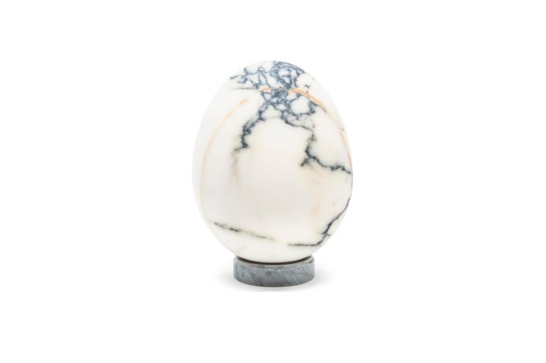 Handmade Decorative Medium Egg with Base in Paonazzo Marble For Sale at ...