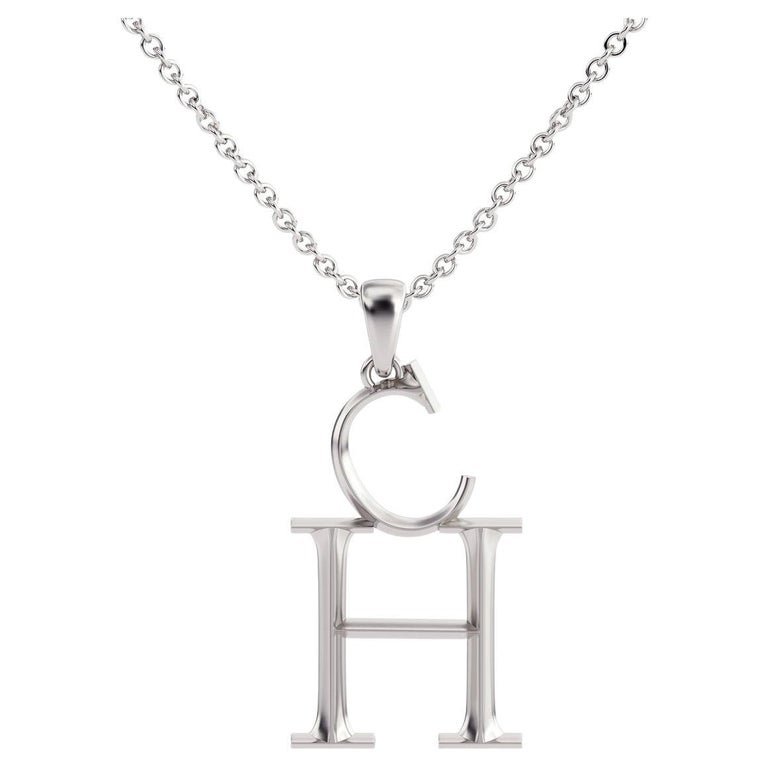 Medium Initial Pendant Necklace in 18k Yellow, White or Rose Gold 19 ...