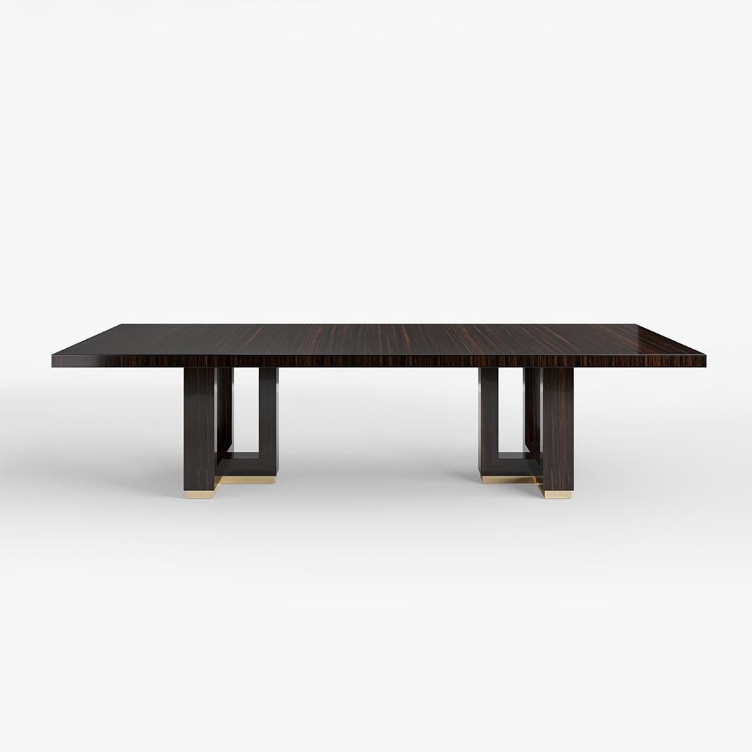Medium Modern Hamilton Dining Table in Pebble Grey Anegre Wood For Sale ...