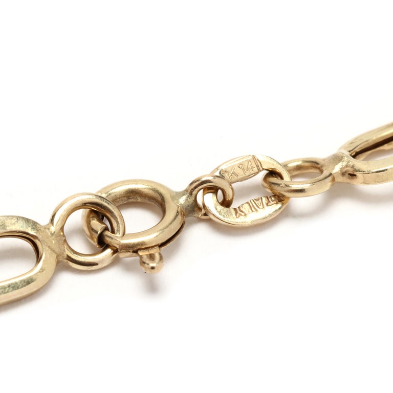 Medium Paperclip Chain Necklace, 14K Yellow Gold For Sale at 1stDibs