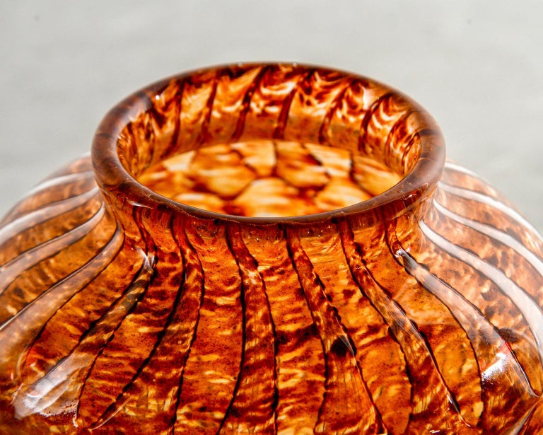 Medium Signed Amber Verlys Glass Vase at 1stDibs | verlys glass ...