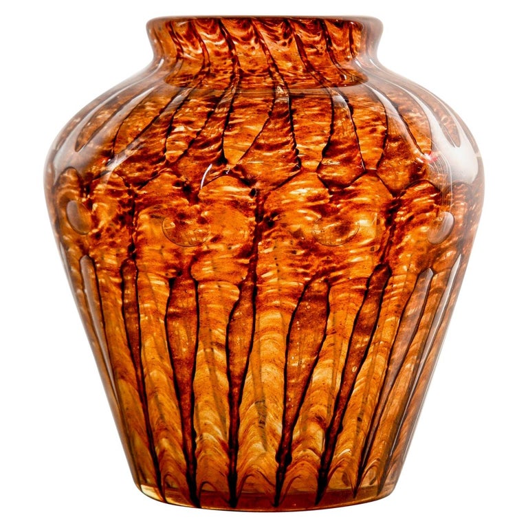 Medium Signed Amber Verlys Glass Vase at 1stDibs | verlys glass ...