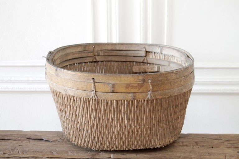 Medium Size Antique Chinese Basket at 1stDibs