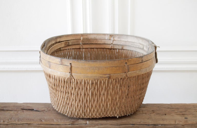 Medium Size Antique Chinese Basket at 1stDibs