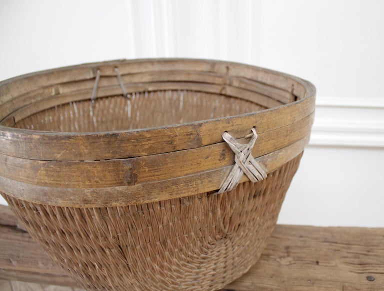 Medium Size Antique Chinese Basket at 1stDibs