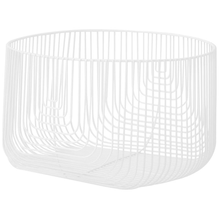 Medium Sized Basket, Wire Basket Design by Bend Goods, White For Sale ...