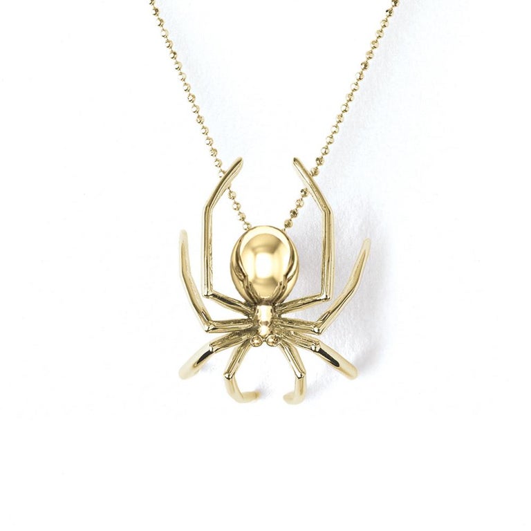 Medium Spider Pendant Solid Yellow Gold For Sale at 1stDibs