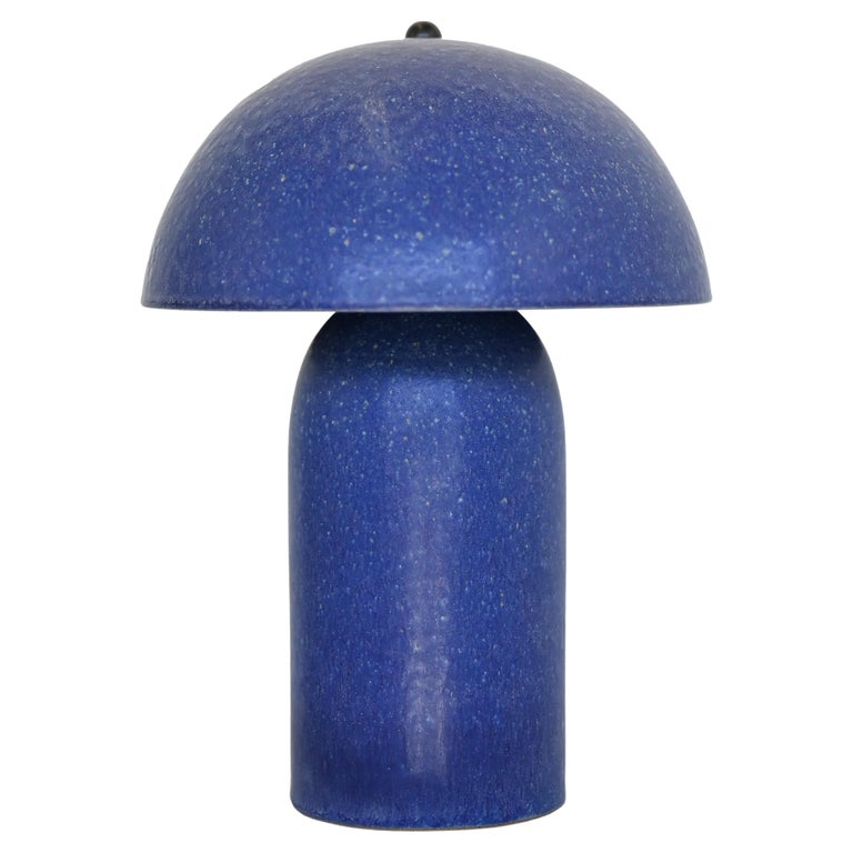 Medium Tera Table Lamp in Glazed Indigo by Ceramic For Sale at 1stDibs