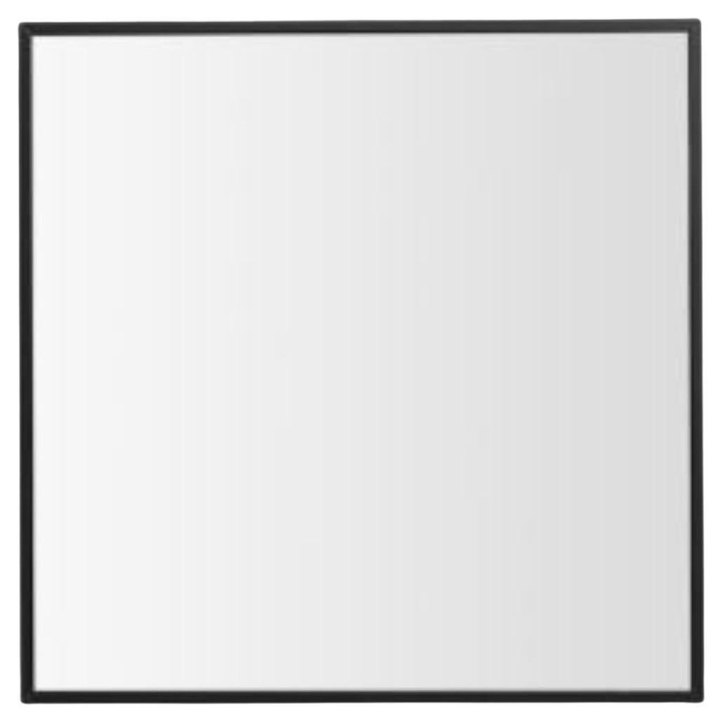 Medium Basic Grey Suede Mirror by ASH NYC For Sale at 1stDibs
