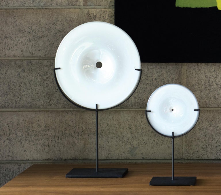 Medium White and Brass POOL Sculpture by SkLO For Sale at 1stDibs