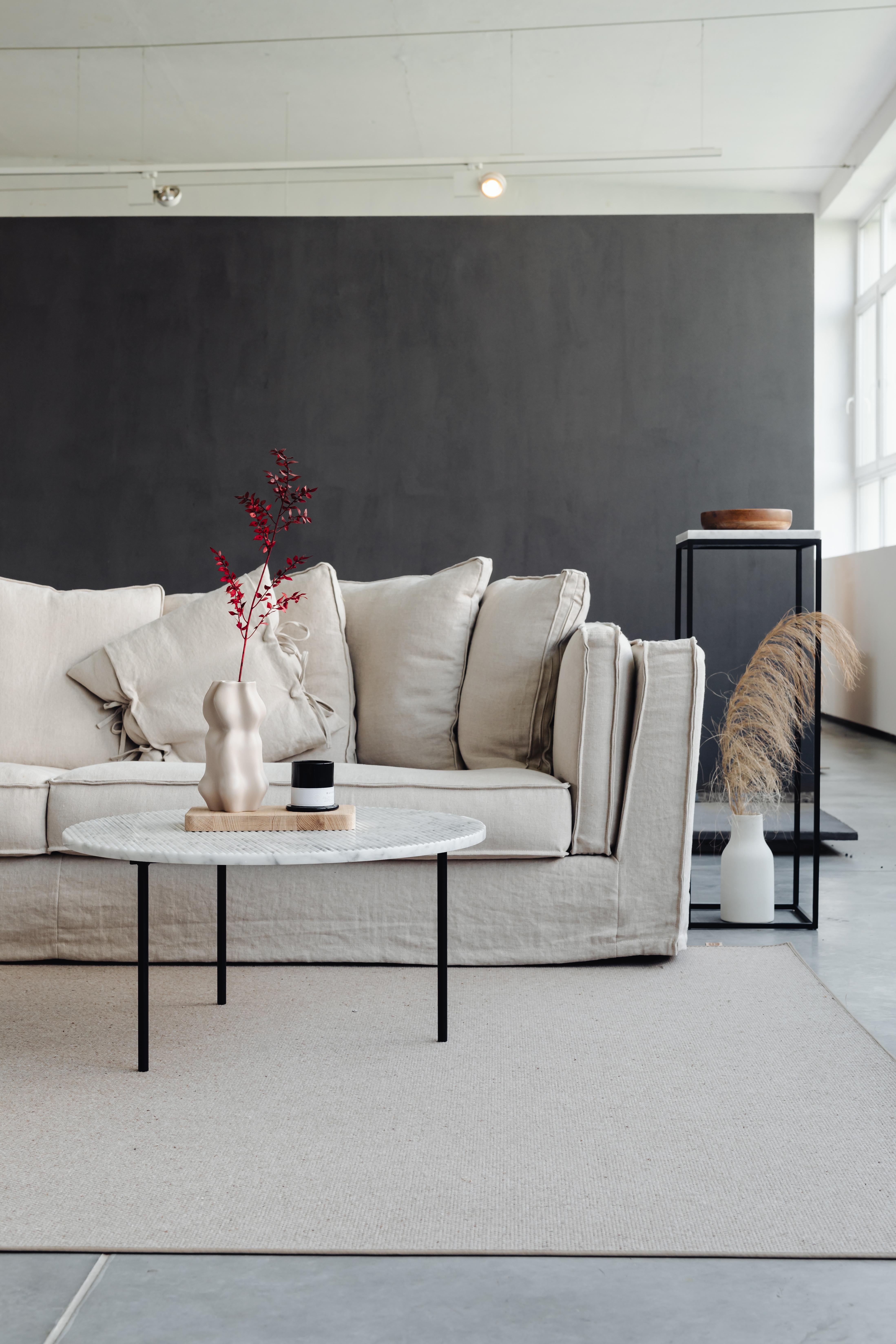 Medium White Pillar Side Table by Un’common For Sale at 1stDibs