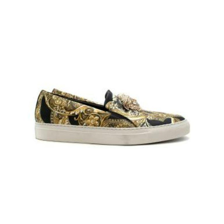 Medusa Baroque Print Slip-on Sneakers For Sale at 1stDibs