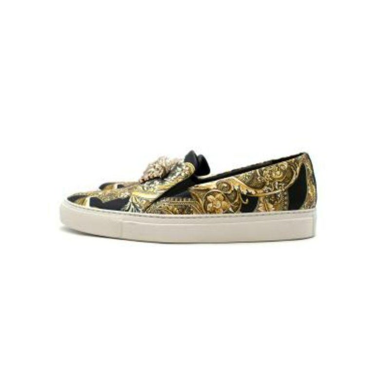 Medusa Baroque Print Slip-on Sneakers For Sale at 1stDibs