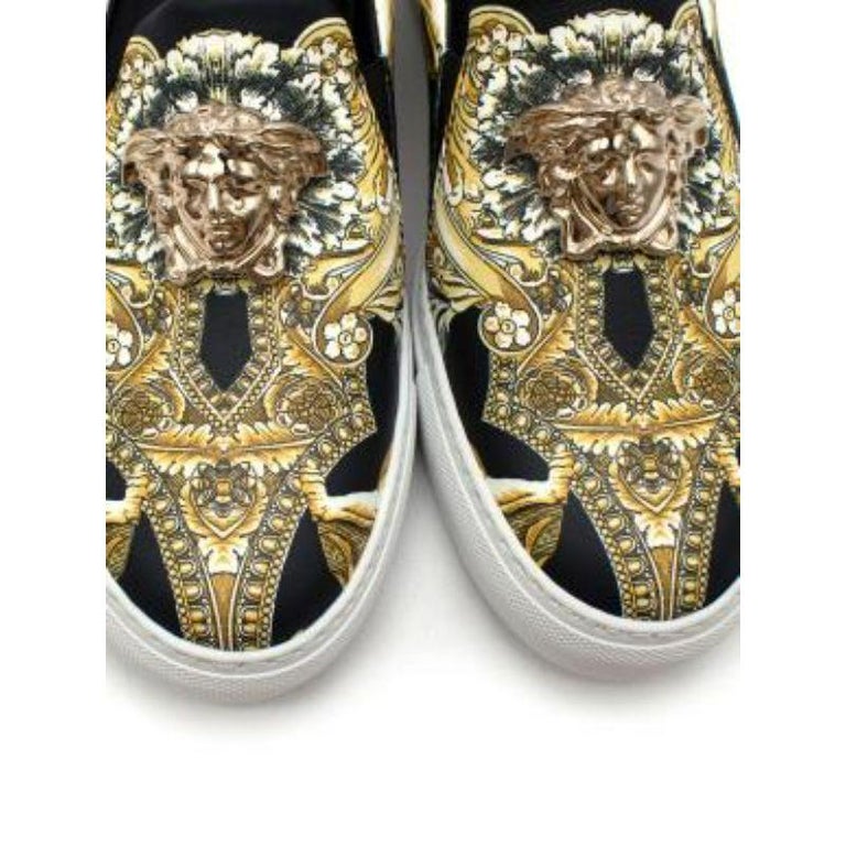 Medusa Baroque Print Slip-on Sneakers For Sale at 1stDibs