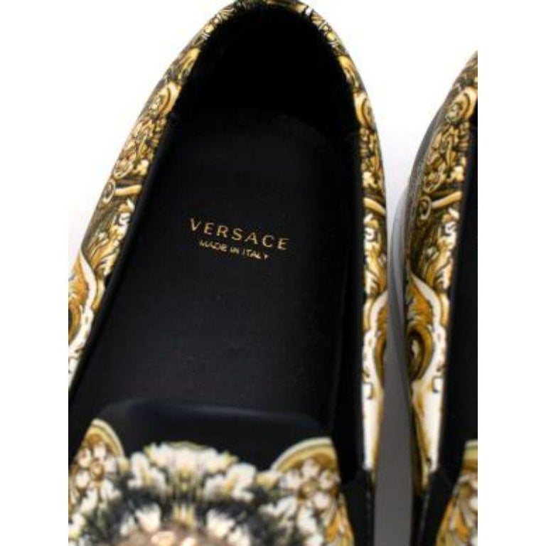 Medusa Baroque Print Slip-on Sneakers For Sale at 1stDibs