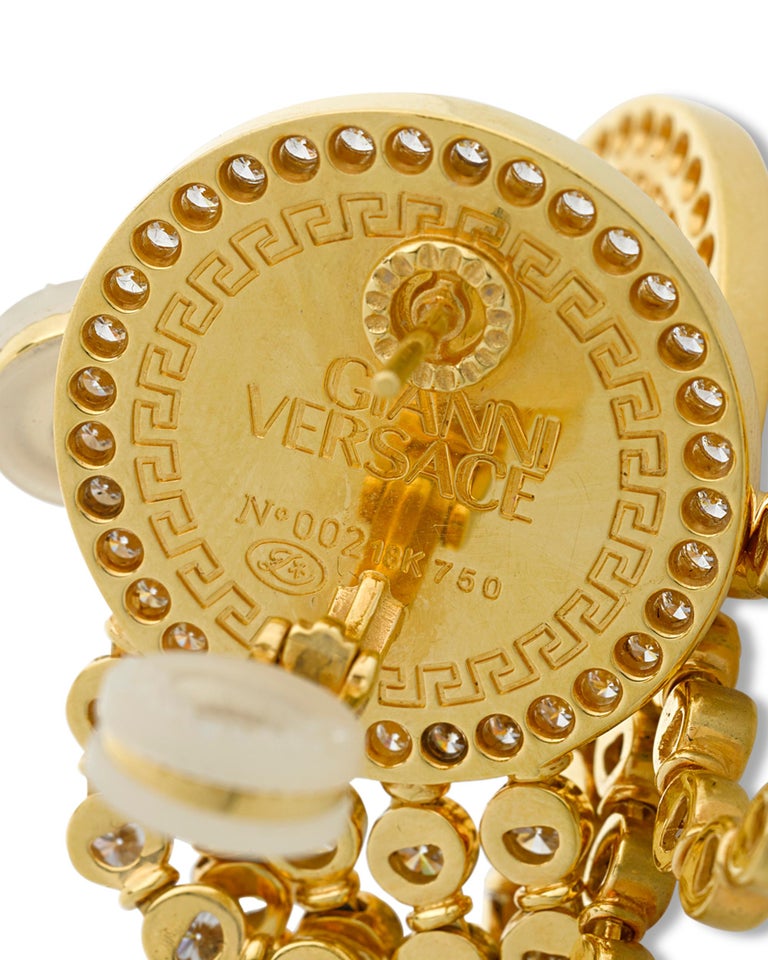 Medusa Gold and Diamond Earrings by Versace at 1stDibs