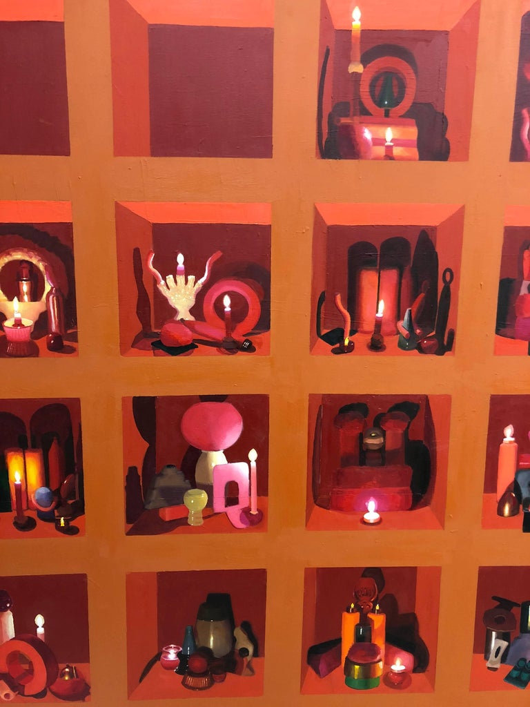 Meg Franklin - "Orange Squares" Contemporary Still Life Painting by Meg ...