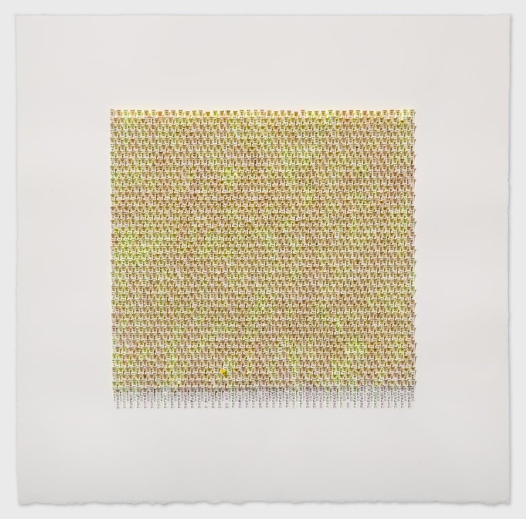 Meg Hitchcock - Paradise, Cut Text Collage of Words on White Paper with ...